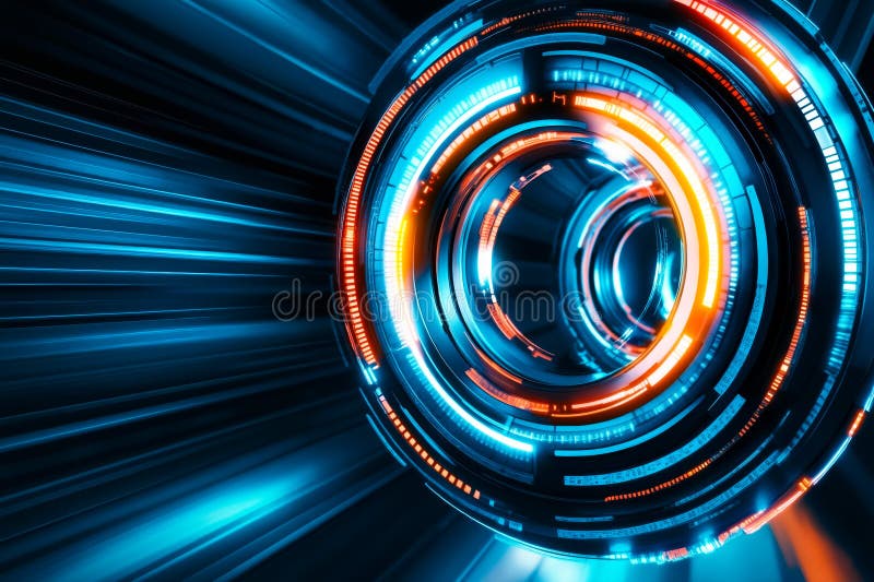 A Blue and Orange Circular Object with a Light Streaks in the ...