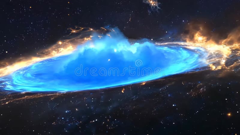 A Blue and Orange Comet is Flying through Space Stock Footage - Video ...