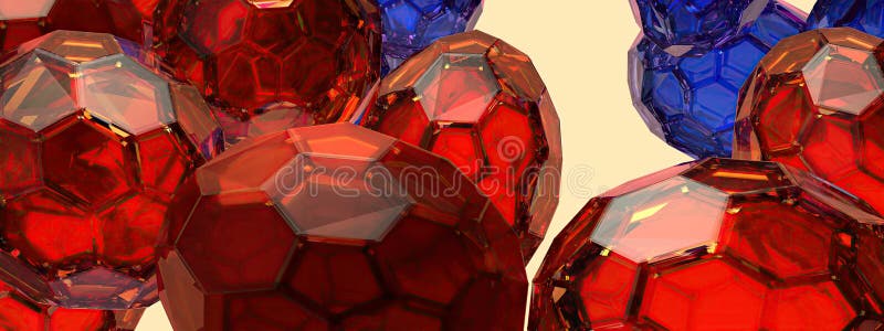 Blue and Orange Crystal Sphere Structure Shape Refraction and ...