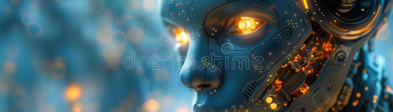 Blue and Orange Digital Art of a Woman S Face Stock Illustration ...