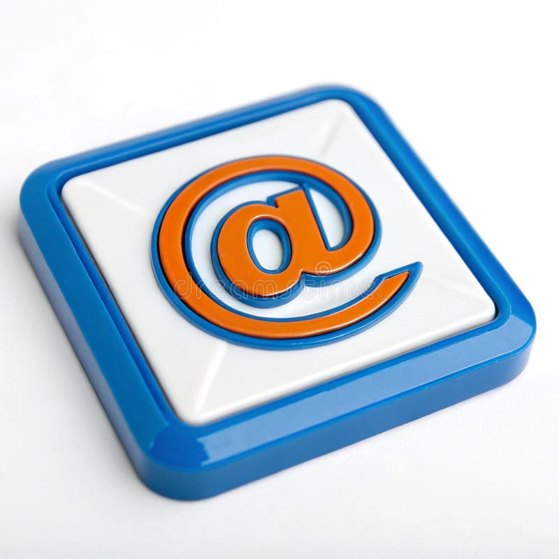 Blue and Orange Email Icon stock illustration. Illustration of ...