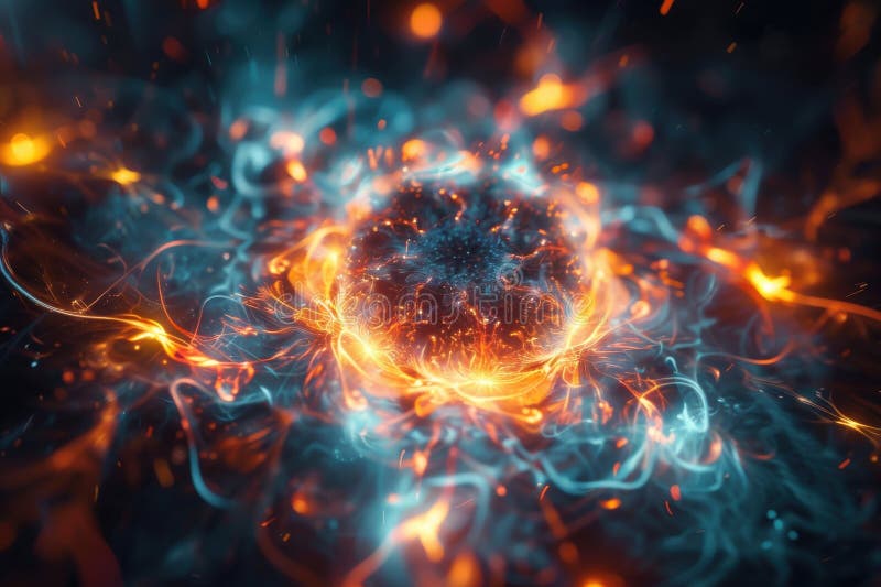 A Blue and Orange Fire with a Bright Orange Center Stock Image - Image ...