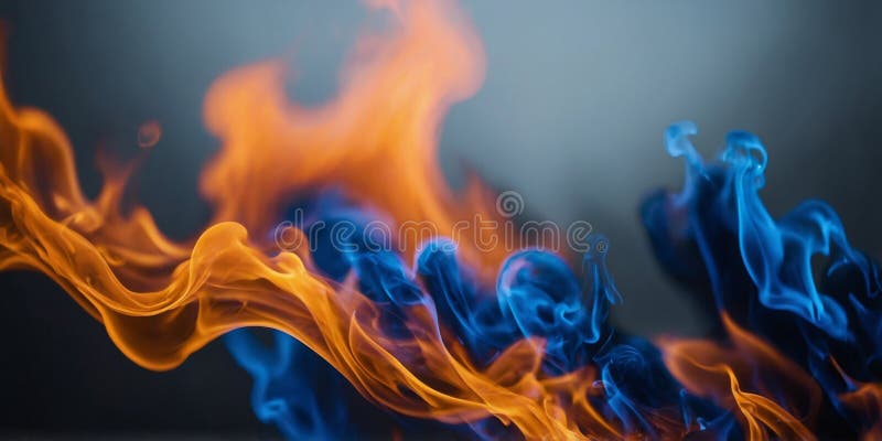 A Blue and Orange Flame with a Blurry Background. Stock Illustration ...