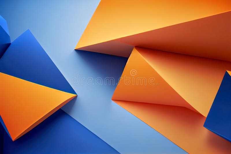 Blue and Orange Geometric Shapes Abstract Background. Generative AI ... Blue and Orange Geometric Shapes Abstract Background. Generative AI ...