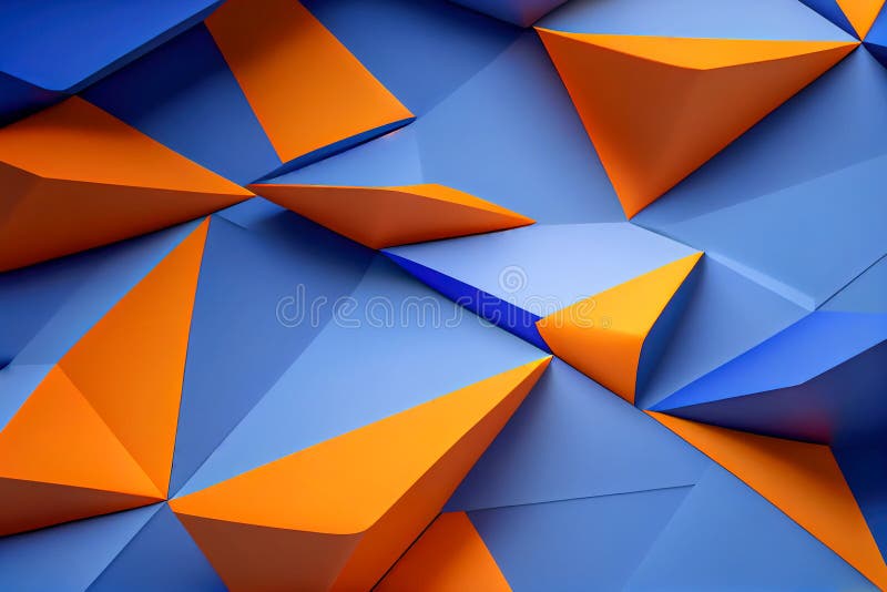 Blue and Orange Geometric Shapes Abstract Background. Generative AI ...