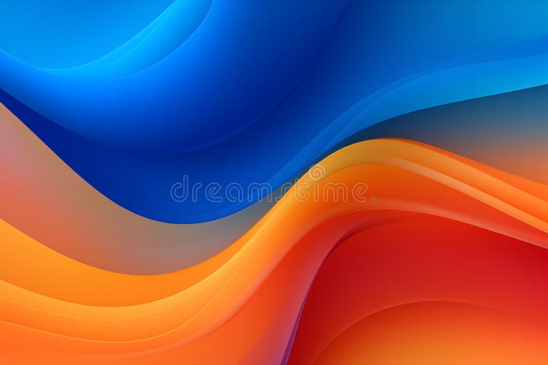 Blue and Orange Gradient Dynamic Fluid Background Stock Illustration - Illustration of lines ...