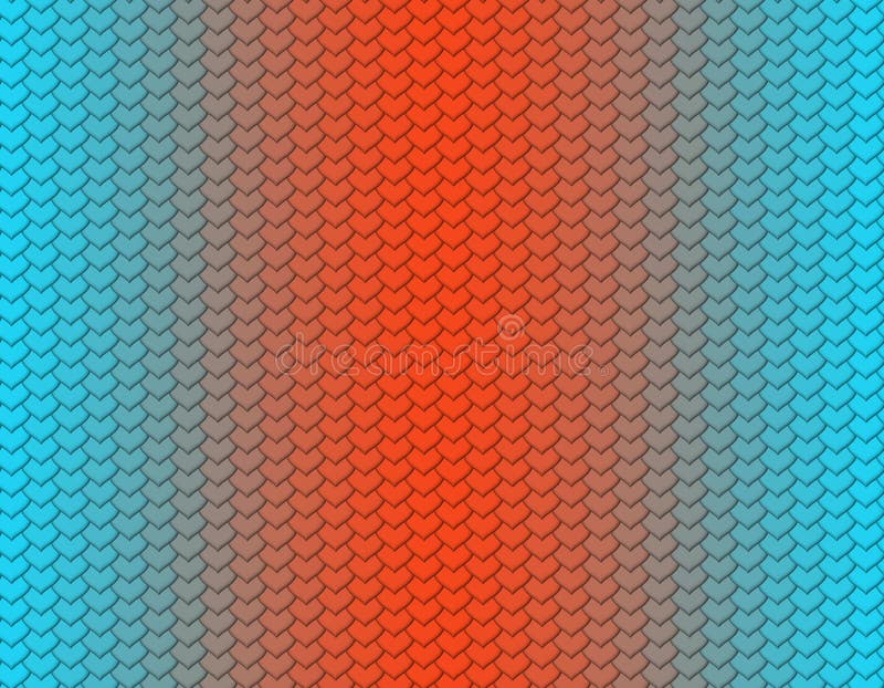 Blue and Orange Gradient Snake Skin Pattern, Heart Shape Scale Stock ...