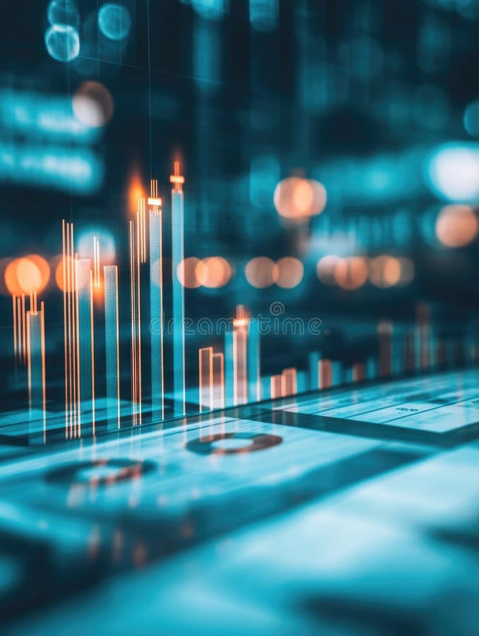 Blue and Orange Graph with a Lot of Lines and Dots Stock Photo - Image ...