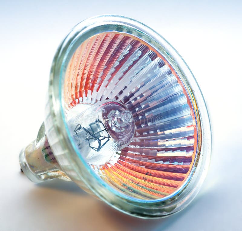 Blue-orange Halogen Light Bulb Stock Photo - Image of orange, bulb: 4733150