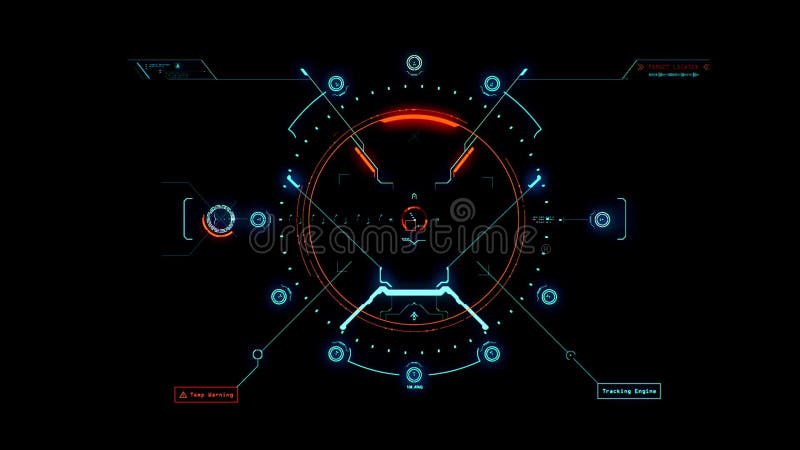 Blue Orange HUD Weapon Interface Motion Graphic Element Stock Video ...