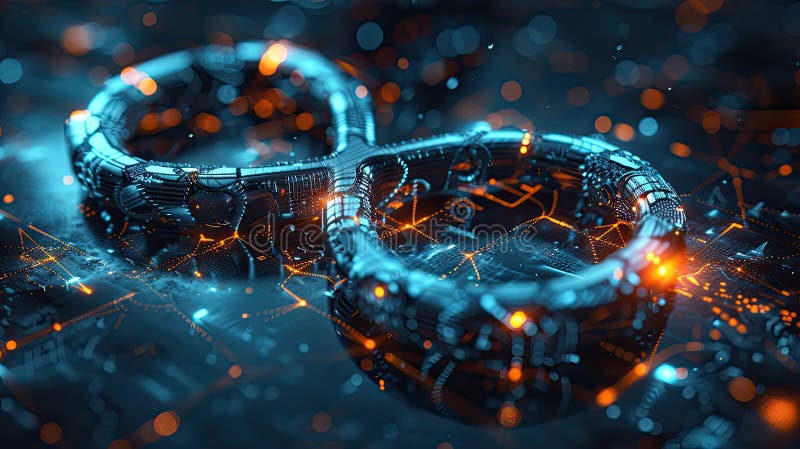 A Blue and Orange an Infinity Symbol Made of Interconnected Gears and ...