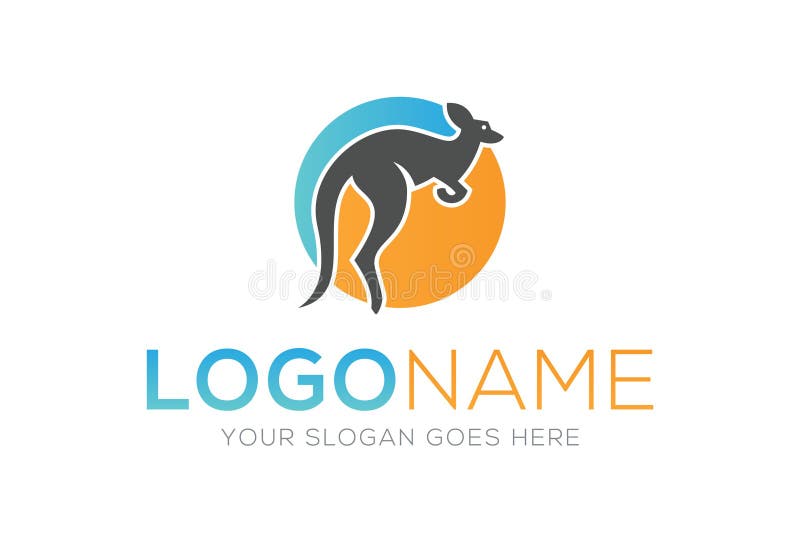 Blue Kangaroo Logo Kangaroo Logo Design Vector Isolated Graphic By