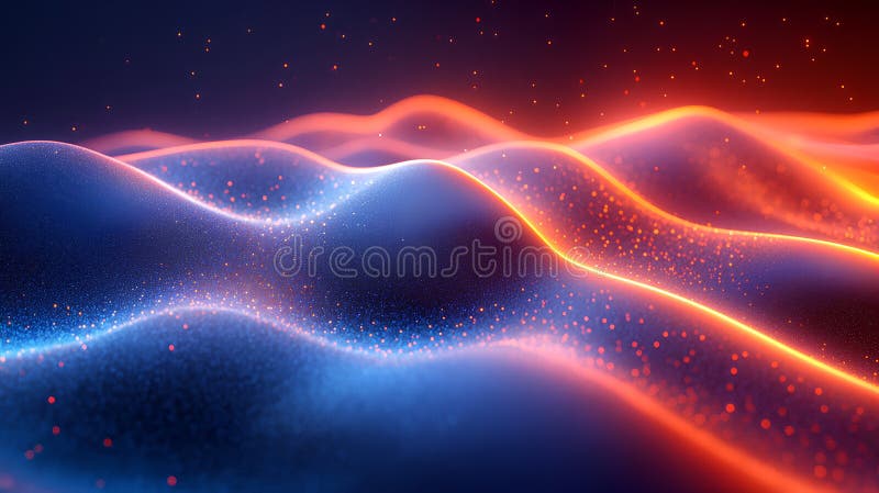A Blue and Orange Landscape with a Lot of Dots. AI Generated Stock ...
