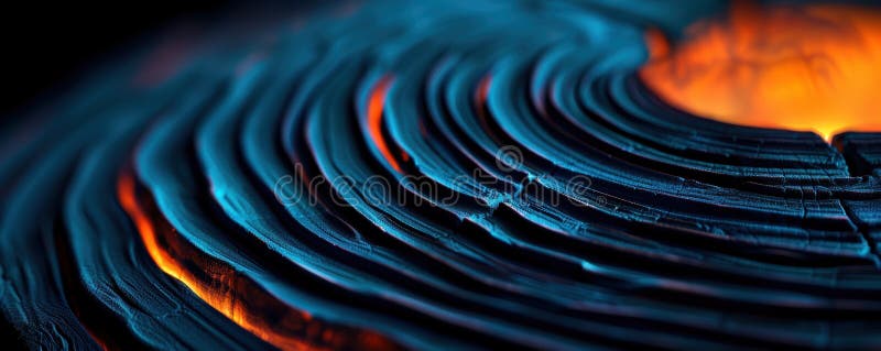 A Blue and Orange Lava Flow with a Hole in the Middle Stock ...