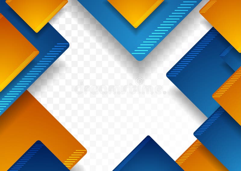 Blue and Orange Layered Paper Squares Abstract Geometric Background ...