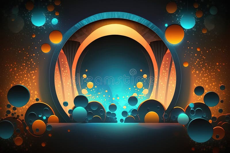 Blue and Orange Lights on the Concert Stage before the Show Stock ...