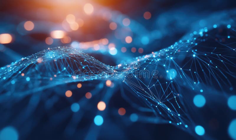 A Blue and Orange Line with Many Dots Stock Illustration - Illustration ...