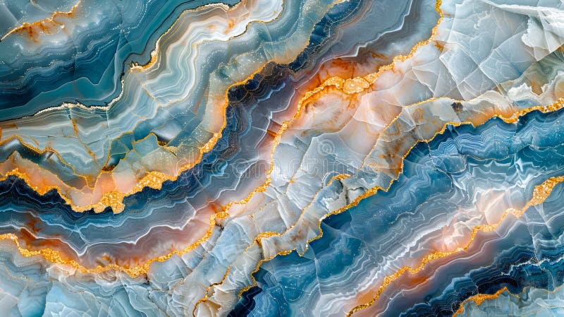 A Blue and Orange Marble Texture Stock Photo - Image of surface ...