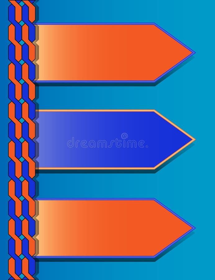 Blue-orange Modern Presentation Template with Three Text Boxes Stock ...