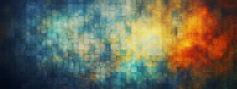 Blue and Orange Mosaic Tiles with a Gradient from Left To Right in the ...