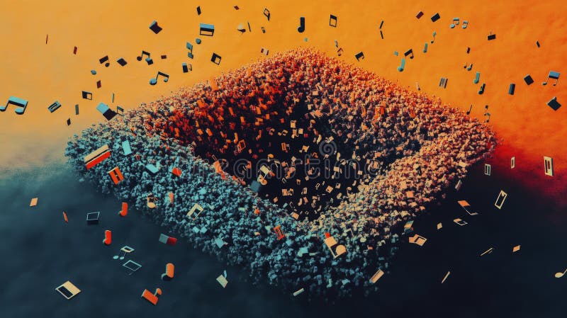 Blue and Orange Musical Notes Scatter from Visual Pit Stock ...