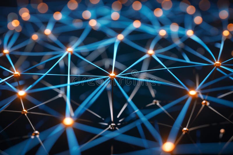 A Blue and Orange Network of Lines with Small Circles in the Middle ...