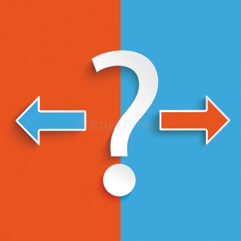 Blue Orange Question 2 Arrows Stock Vector - Illustration of blue ...