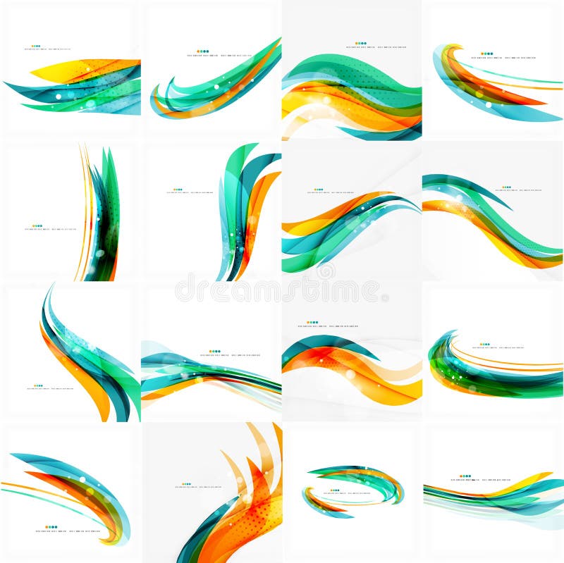 Blue, Orange, Red Swirl Wave Lines. Light Design Stock Vector ...