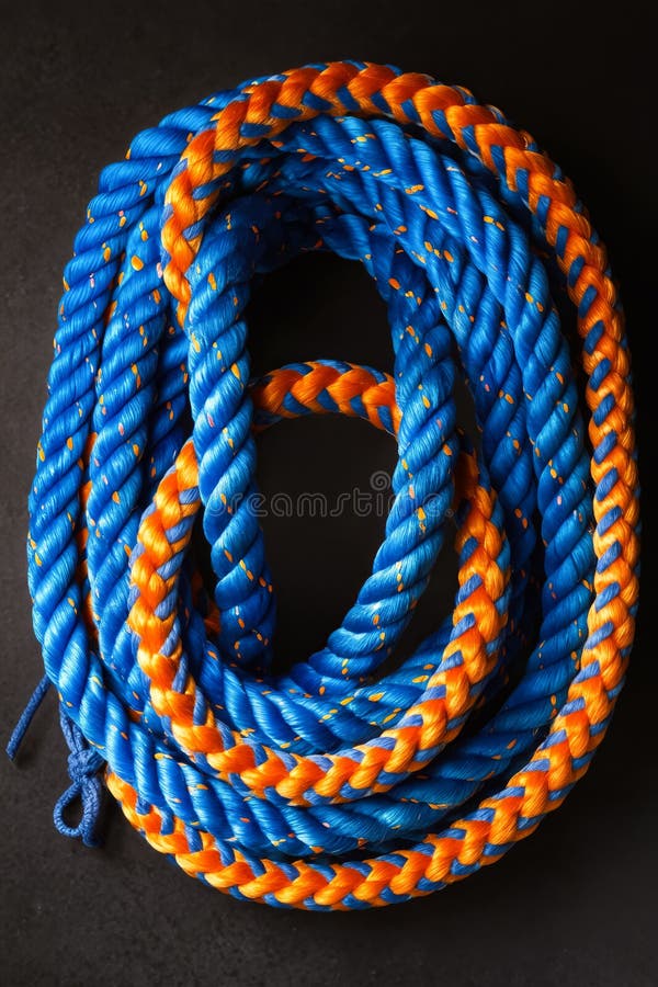 A Blue and Orange Rope on a Black Surface. Generative AI Stock ...