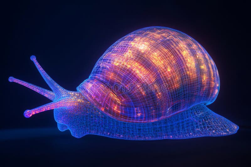 A Blue and Orange Shell with a Light on it Stock Illustration ...