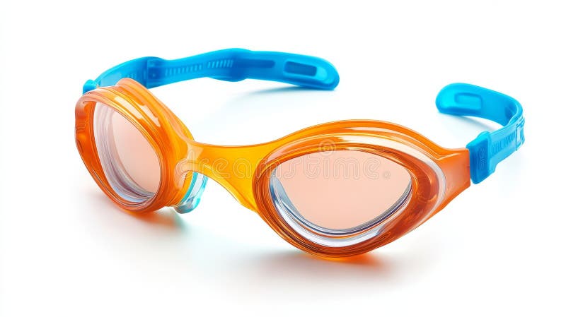 Blue and Orange Swimming Goggles Isolated on White Background Stock ...