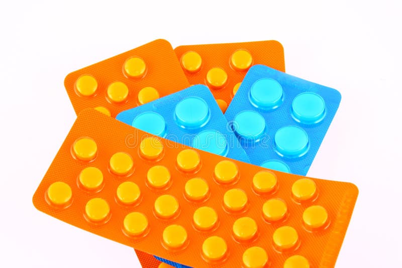 Blue and orange tablets stock image. Image of pills, prescription - 2701045