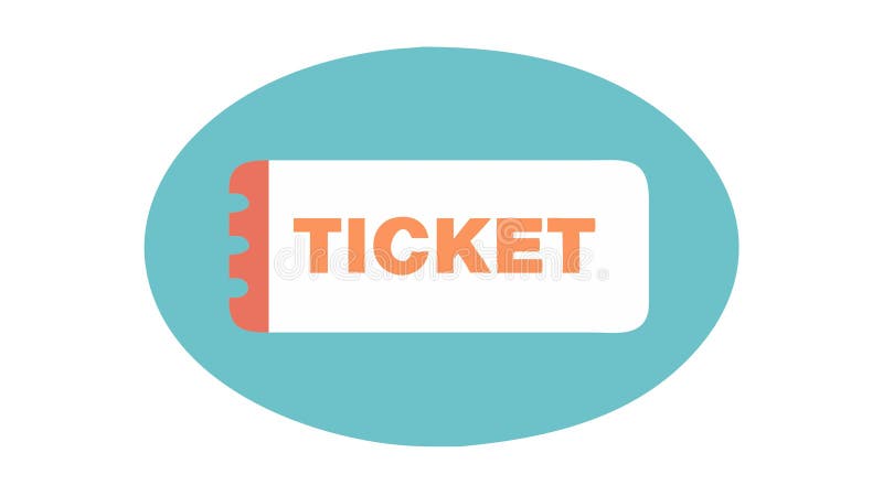 Blue and Orange Ticket Icon, Indicating Admission or Entry , Vector ...