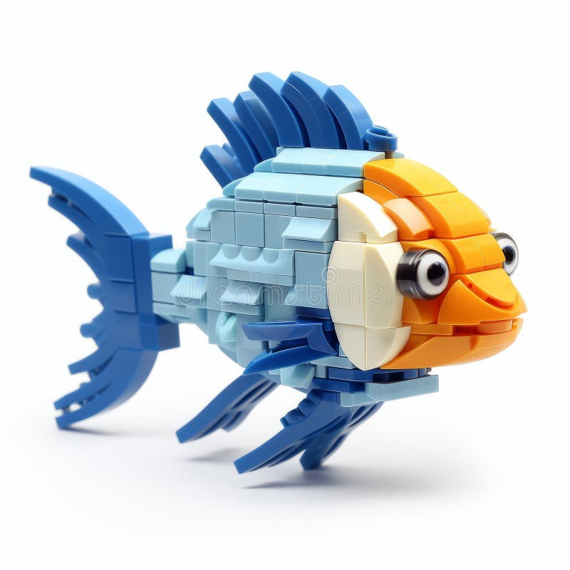 Lively Lego Fish: Majestic Composition with Realistic Rendering Stock ...