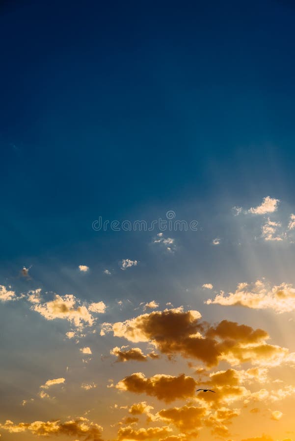 Blue and Orange Tranquil Summer Sunset Background Stock Photo - Image ...