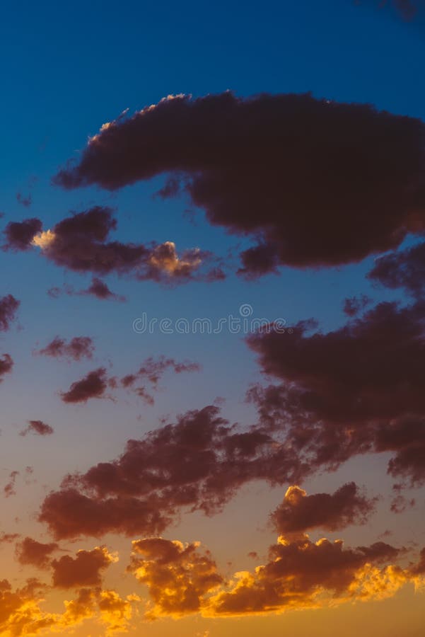 Blue and Orange Tranquil Summer Sunset Background Stock Photo - Image ...