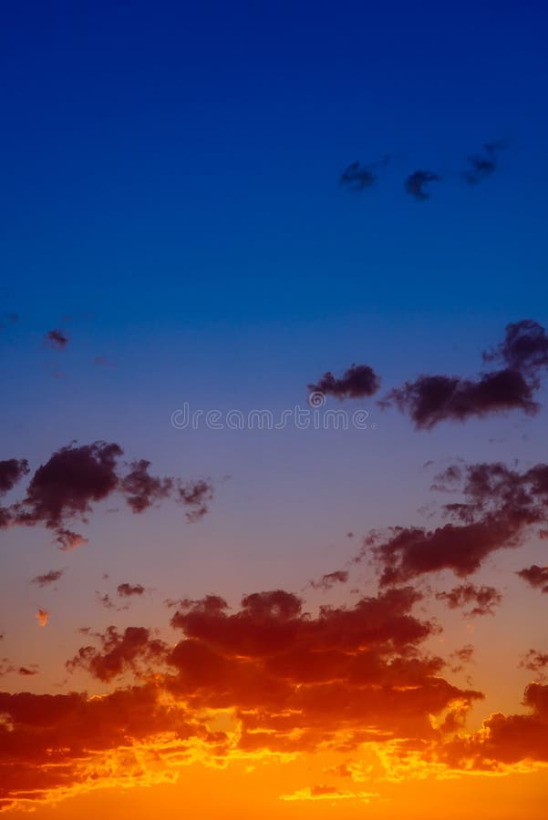 Blue and Orange Tranquil Summer Sunset Background Stock Image - Image ...