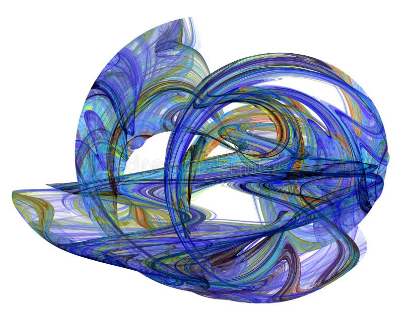 Blue and Orange Transparent Streams Swirl on a White Background and ...