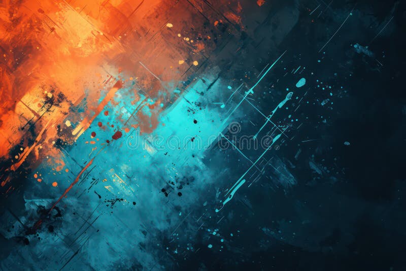 Blue and Orange Twitch Overlay Abstract Background. Generative AI Stock ...
