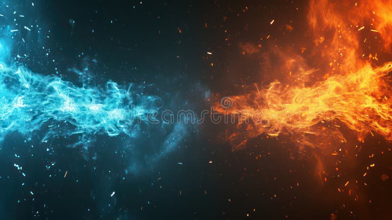 Blue and Orange Twitch Overlay Abstract Background. Generative AI Stock ...