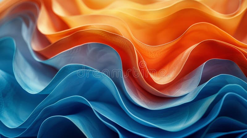 Blue and Orange Wavy Gradient Stock Illustration - Illustration of ...