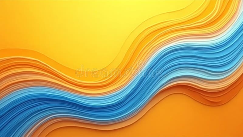 Blue and Orange Wavy Lines Creating an Abstract Background Stock Photo ...