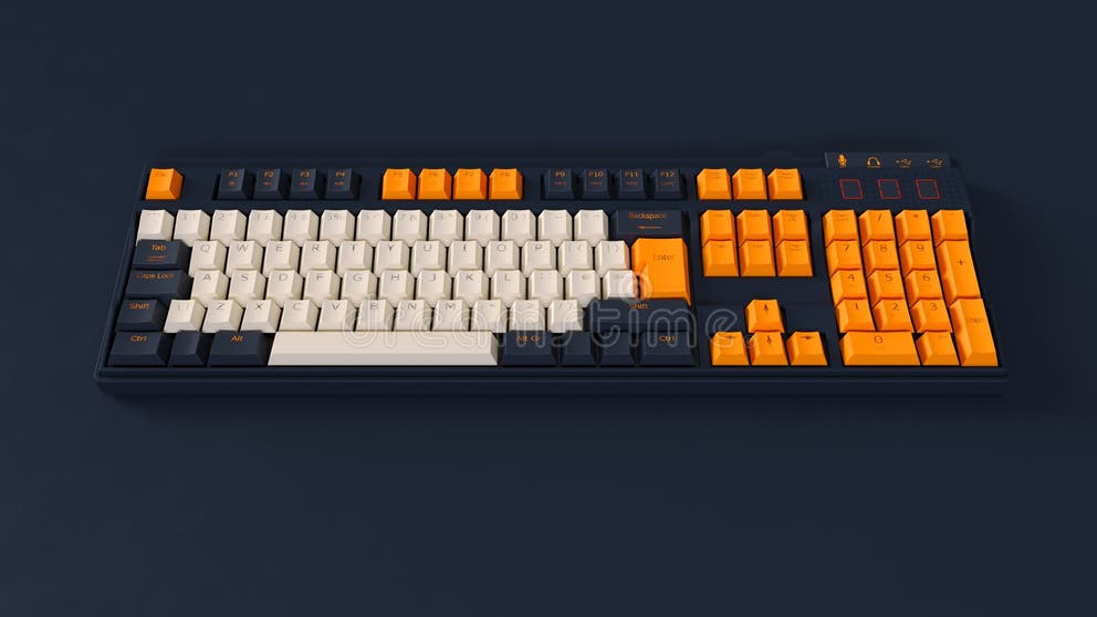 Blue Orange White Computer Keyboard Stock Illustration - Illustration ...