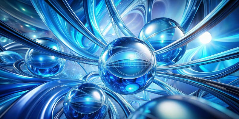 Blue Orb Nexus - a 3D Render of Intertwined Glass Orbs and Shining Blue ...
