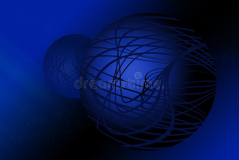 A Blue Orb Sphere Outer Shape Planet Globes with Curved Geometric ...