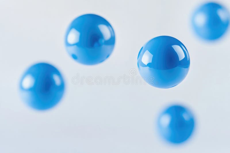 Blue Orbs Suspended in Mid-air, Abstract Composition Stock Image ...