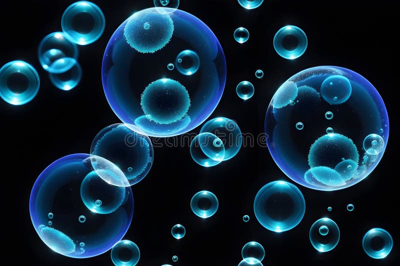 Blue Organic Lines in Seamless Pattern Design. Water Texture Stock ...