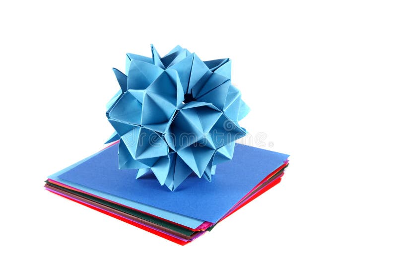 Blue origami ball stock image. Image of stack, blue, seasonal - 21424885
