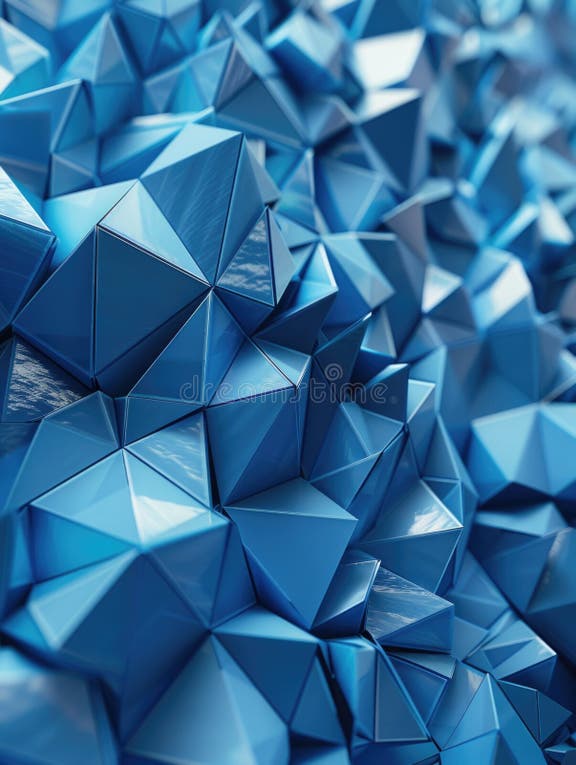 Blue Origami Cubes Pile stock illustration. Illustration of geometric ...