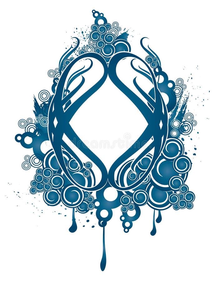 Blue Ornamental Floral Frame in Gzhel Style Stock Vector - Illustration ...